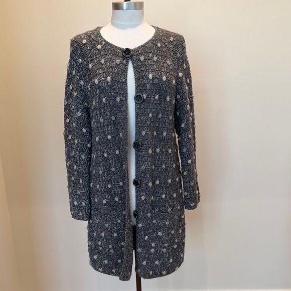 Sigrid Olsen | Sweaters | Sigrid Olsen Gray Polka Dot Cardigan | Poshmark